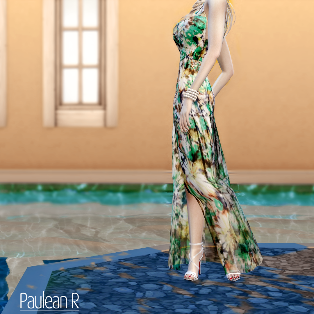 [Sims 4] Chiffon Long Dress – 夏日長洋 - Paulean R Sims